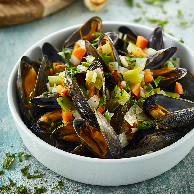 Øl-dampede muslinger